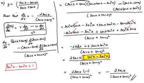 Magical Math If Y Sec⁡x Tan⁡x Sec⁡x Tan⁡x Show That Dy Dx 2 Secx Secx Tanx 2