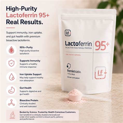 Lactoferrin Powder Pure Bovine 95 Bioactive Supplement