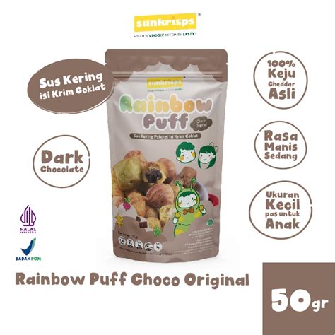 Rainbow Puff Choco Original Sus Kering Pelangi Cokelat Sunkrispsid
