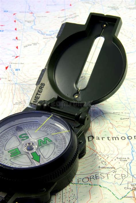 Compass On Map Stock Image Image Of Equipment Compass 6592277