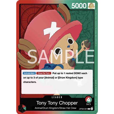 Tony Tony Chopper Leader Op8 Two Legends Carta One Piece En México