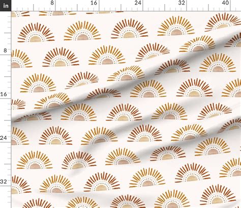 Boho Beach Sunrise In Rust Red And Tangerine Orange Fabric Spoonflowe