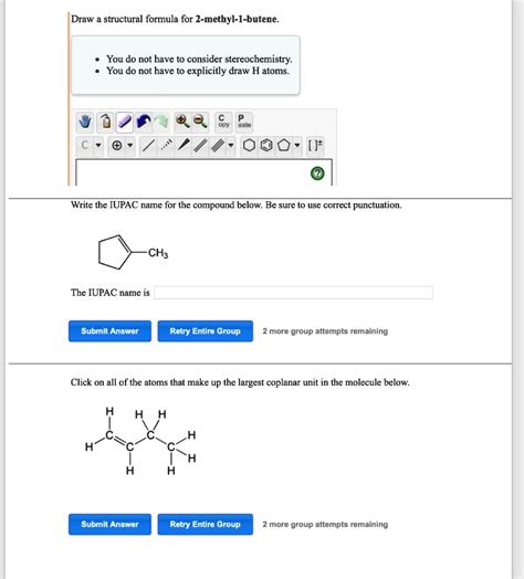 Solved Draw Structural Formula For 2 Methyl 1 Butene You Do Not Have To Consider