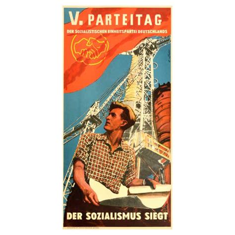 Original Vintage Propaganda Poster Socialism Wins Socialist Unity Party