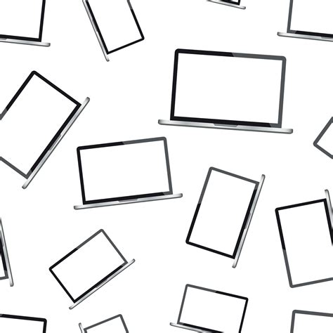 Laptop Computer Seamless Pattern Background Business Flat Vector Illustration Realistic Device