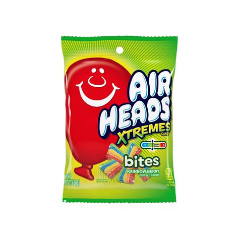 Airheads Extreme Candy Bites Rainbow Berry 3 8oz 12 Count