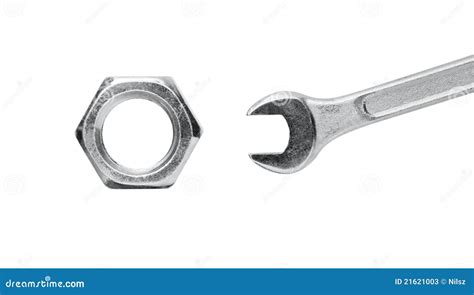 Big Nut Small Spanner Tool Stock Image Image Of Service 21621003