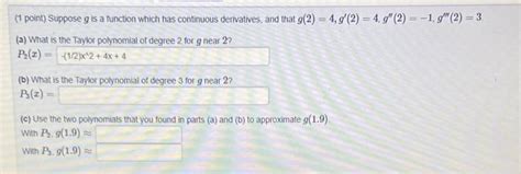 Solved Point Suppose G Is A Function Which Has Chegg