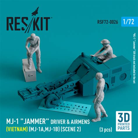 Mj 1 Jammer Driver And Airmens Vietnam Mj 1a Mj 1b Scene 2 3pcs 3d Printed Res Kit