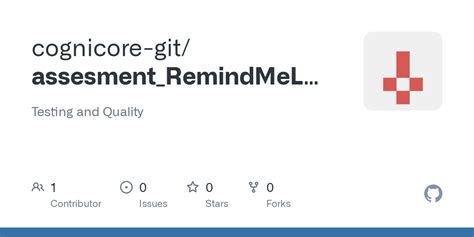 Github Cognicore Gitassesmentremindmelaterr Testing And Quality