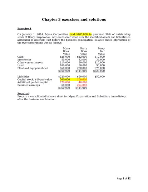 Chapter 3 Exercises And Solutions Chapter 3 Exercises And Solutions