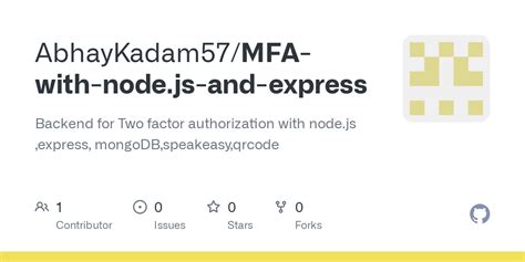 github abhaykadam57 mfa with node js and express backend for two
