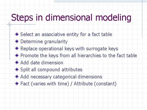 Dimensional Modeling Dimensional Models A Denormalized Relational Model