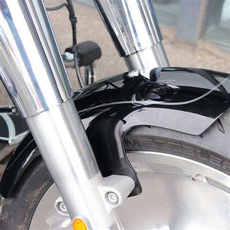 Metal Short Gloss Black With Silver Pinstripe Front Fender For 2018 H