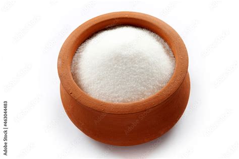Granulated Sugar In Bowl Crystals Of Refined Table Sugar Sweet