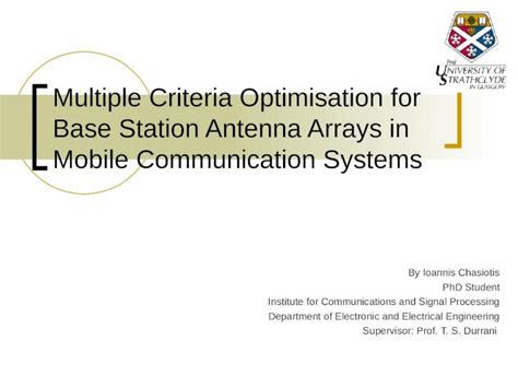 Ppt Multiple Criteria Optimisation For Base Station Antenna Arrays In
