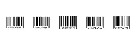 Collection Of Five Unique Barcodes Isolated On White Background For
