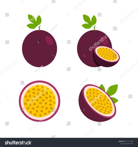 Food Fruit Flat Vector Icon Set Stock Vector Royalty Free 1311117365