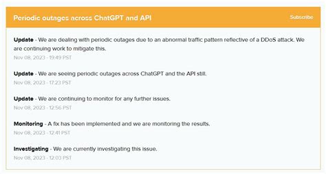 chatgpt continues to face periodic outages with openai suspecting a