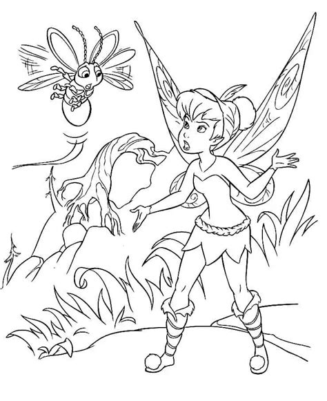Tinkerbell And A Firefly Coloring Page Download Print Or Color