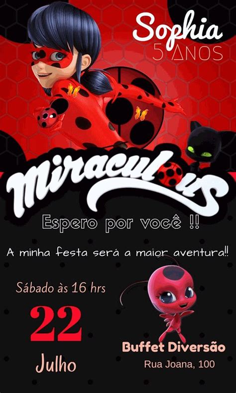 Pin De José Matheus Em Convite Animado Convite De Aniversario Ladybug Convite De Aniversario