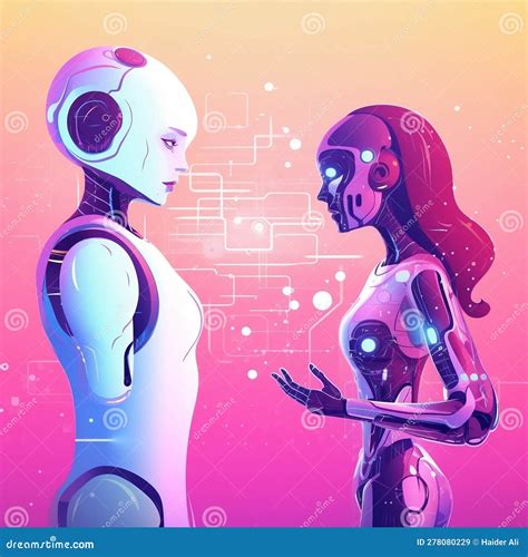 Futuristic Technology Human Interaction With Robotic Ai Generative Ai Stock Illustration
