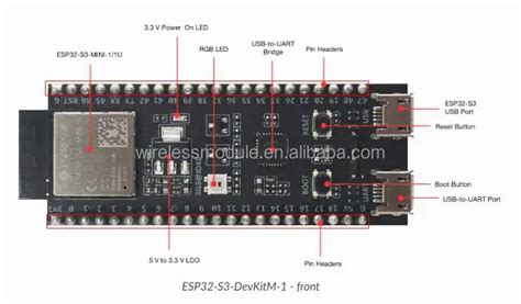 original esp32 s3 esp32 s3 devkitm 1 8mb flash equipped with 2 4g wifi