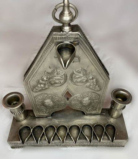 Judaica Moroccan Menorah Made Of Copper Silver Plated Mar 20 2022