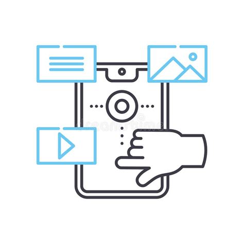 User Interaction Line Icon Outline Symbol Vector Illustration