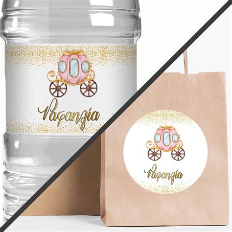 Sticker Label Cinderella Pumpkin Carriage