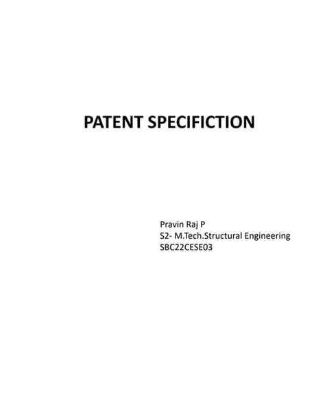 Patent Specification Pdf