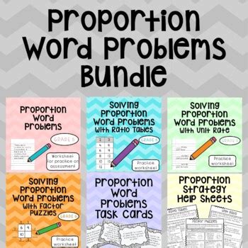Proportion Word Problems Bundle By Catch A Falling Star Tpt