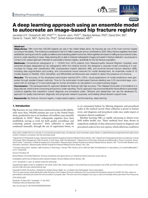 Pdf A Deep Learning Approach Using An Ensemble Model To Autocreate An Image Based Hip Fracture