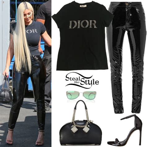 Kylie Jenner Dior T Shirt Patent Pants Steal Her Style
