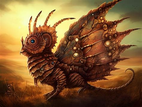 Une Libellule Avec Une Grande Aile Et Un Grand œil Image Premium