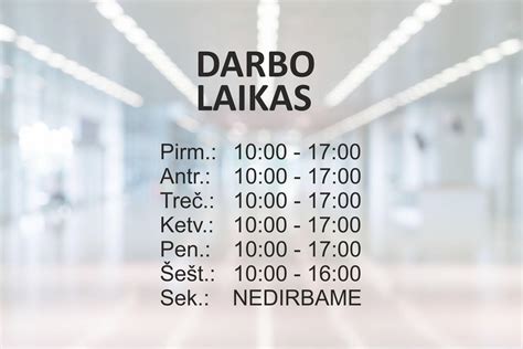 Lipdukas Darbo Laikas Ant Durų Stickerslab
