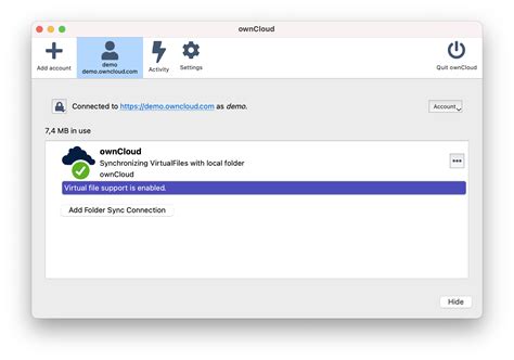 the desktop app for efficient syncing owncloud