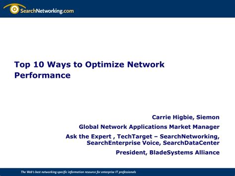 ppt top 10 ways to optimize network performance powerpoint