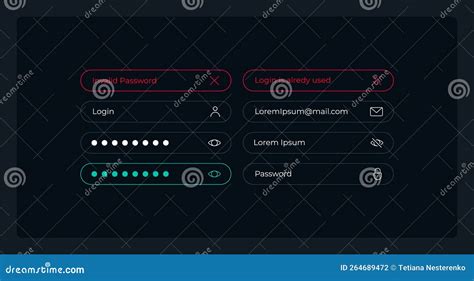 Login Page Ui Elements Kit Stock Vector Illustration Of Website