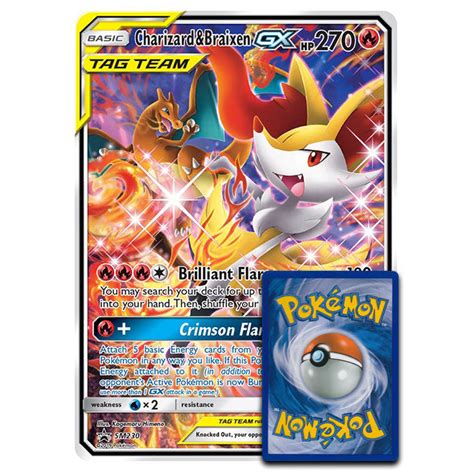 Pokemon Tag Team Generation Oversized Charizard And Braixen Gx Promo