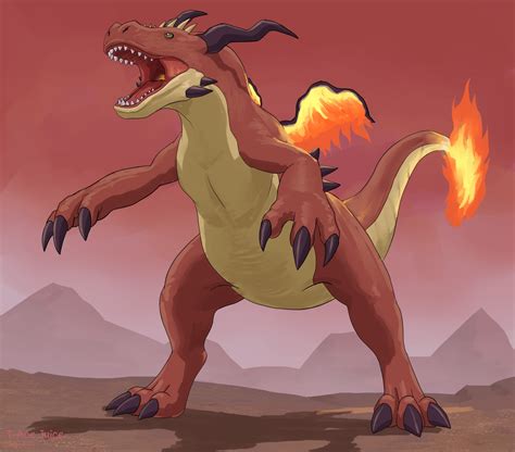 Quick Fanart Of One Of The Ogs Firesaur Rmonsterlegends