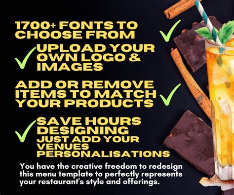 100 Editable Cocktail Menu Canva Template Futuristic Digital Download