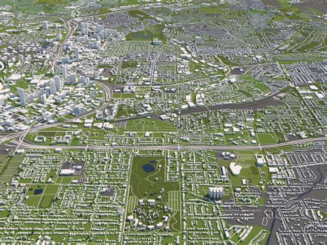 Atlanta 50x50km City Map Model 3d Model Cgtrader