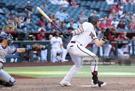 Seth Beer Of The Arizona Diamondbacks Hits A Rbi Single Against The News Photo Getty Images