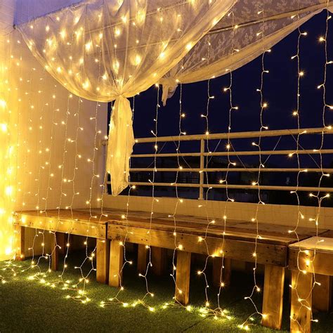 Коледна инсталация, завеса, 3 mx 3 m, 300 led, 8 режима, с кука ...