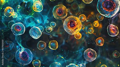 Hypnotic Array Of Stem Cells Shown In A Kaleidoscope Of Colors Under A