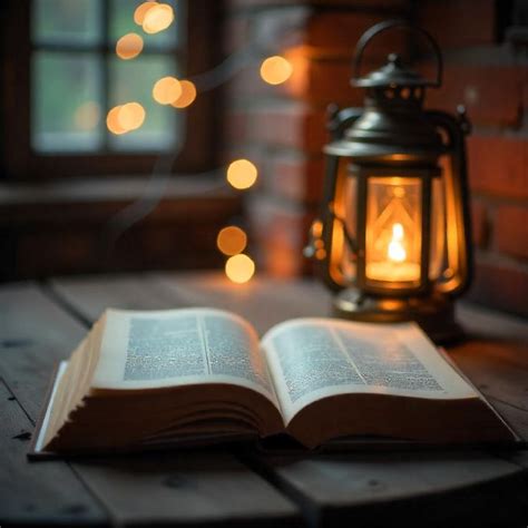 Book And Candle Oil Lamp And Bible Bible Open With Candles Book By