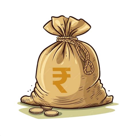Premium Vector Rupee Money Bag Jute Money Bag Rupee Bag And Rupee Stack Isolated On White
