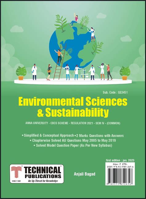 Environmental Sciences And Sustainability For Be Anna University R21cb Technical Publications