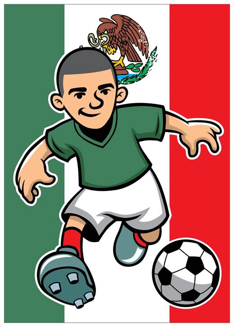 Mexico Soccer Player With Flag Background 20121614 Vector Art At Vecteezy